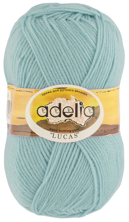 Пряжа ADELIA "LUCAS" 70% шерсть, 30% акрил 100 г 218 м №19 мята
