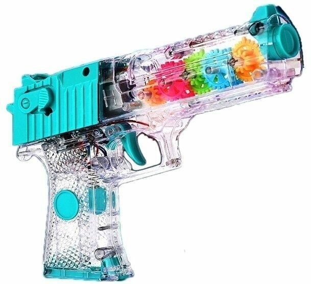 Пистолет с вращающимися шестернями свет, со звуком MY924