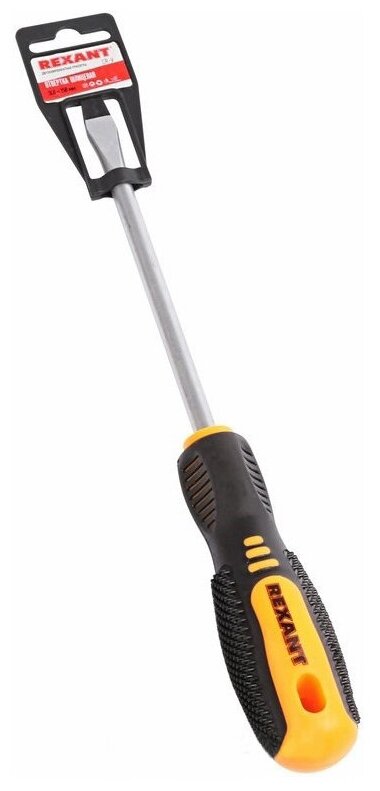 Шлицевая отвертка SL8 х 150 мм Rexant, двухкомпонентная рукоятка {12-4724}