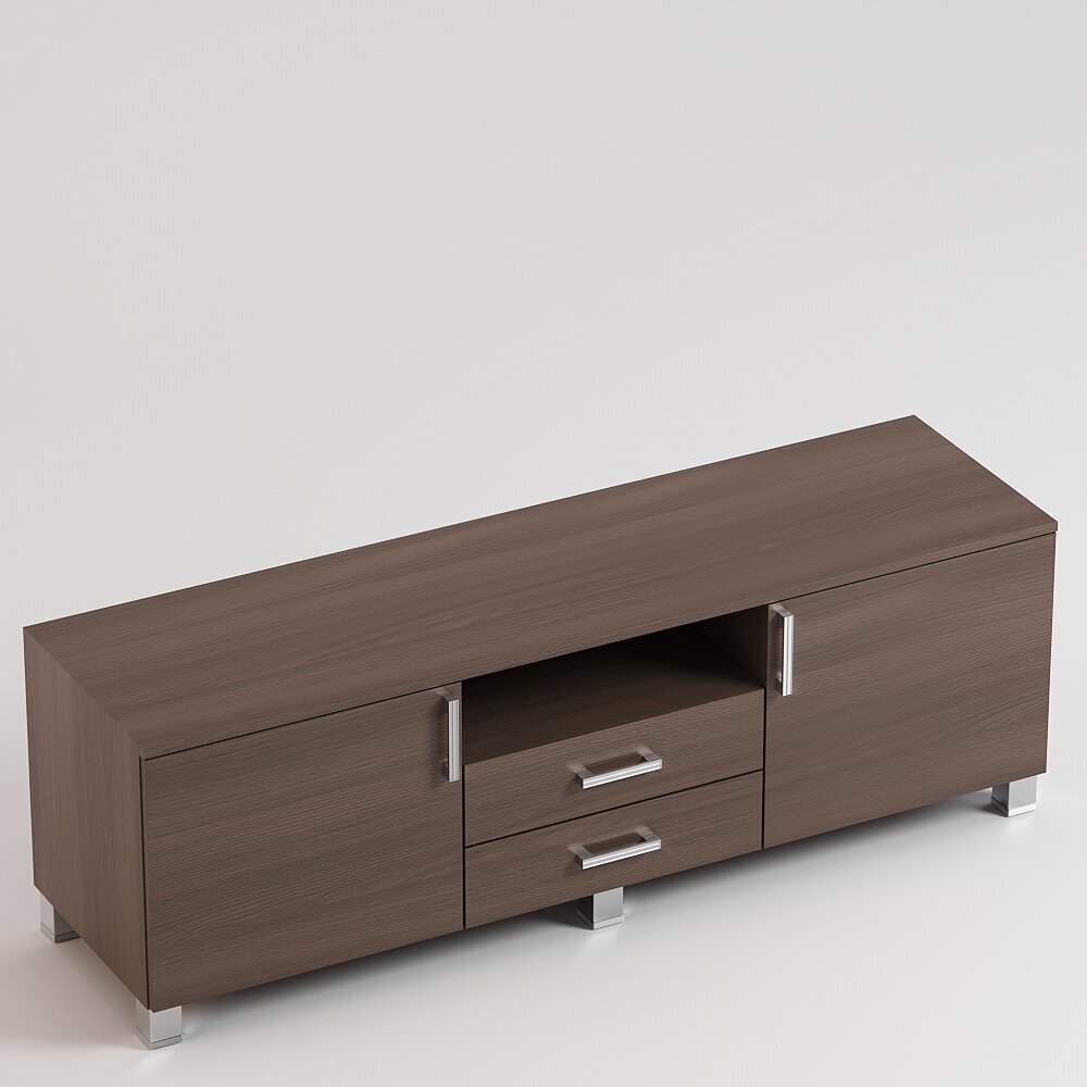 Тумба под телевизор МТВ-1 ясень шимо темный (ШхГхВ) (1300х400х500)мм 2 ящика, 2 дверки, "Колизей мебель"