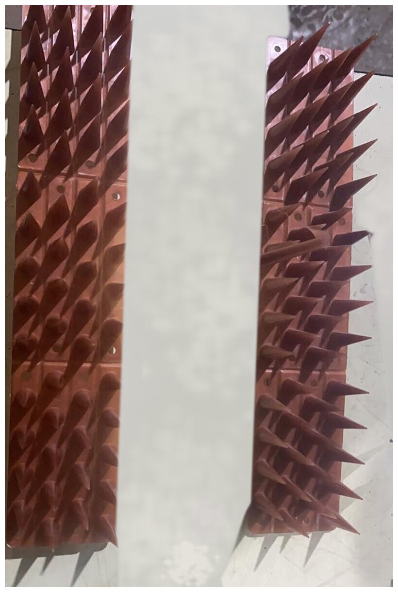 Шипы противоприсадные защита от птиц крыш, оград, карнизов по 30см шипы 4см (коричневых 5шт)