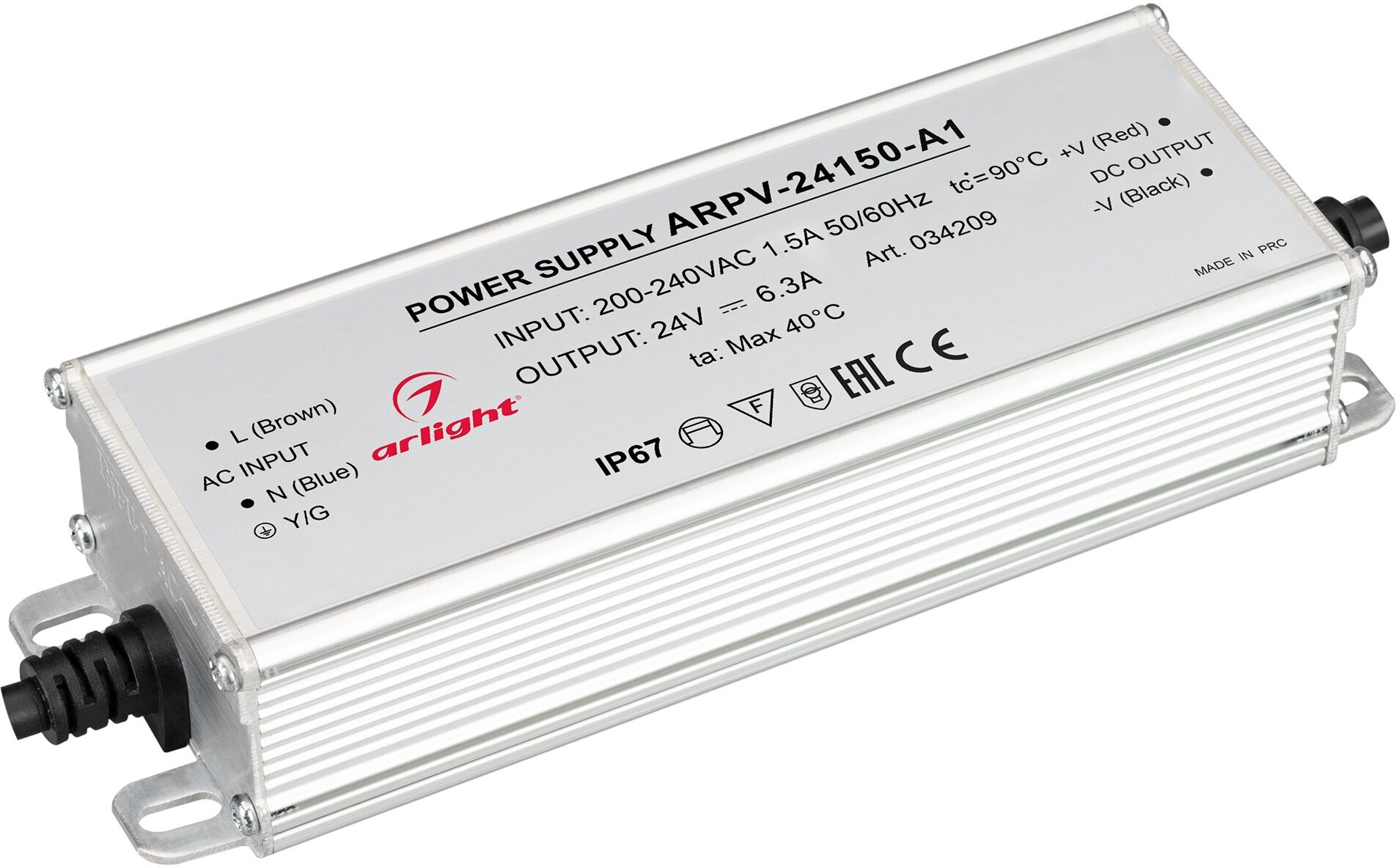Блок питания (AC-DC) 24V 150W 034209 ARPV-24150-A1 герм IP67 металл