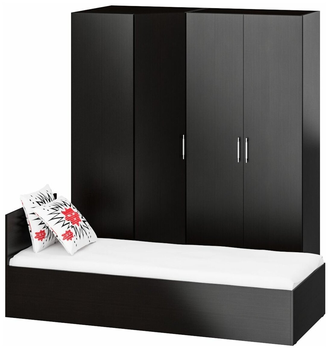 Гарнитур спальный № 2 Стандарт с кроватью 800, цвет венге, спальное место 800х2000 мм, без матраса, основание есть