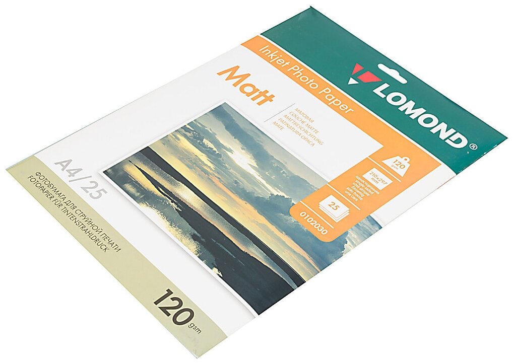 Фотобумага Lomond 0102030 A4/120г/м2/25л./белый матовое для струйной печати