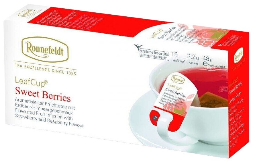 Ronnefeldt Чай LeafCup Sweet Berries cладкие ягоды в сашетах на чашку 15шт. х 3,2 г.