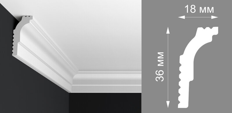 Плинтус потолочный Формат 04014D, 1шт (длина 2м)