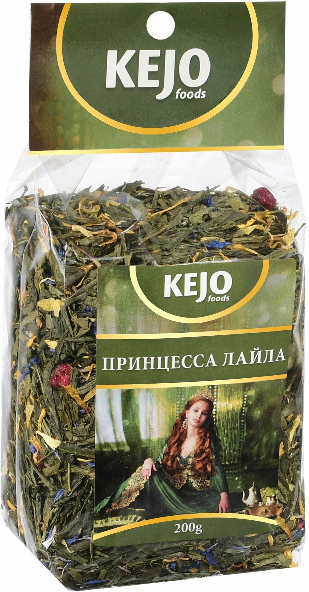 Чай зеленый листовой KEJOfoods Сенча Принцесса Лайла 200 гр м/у