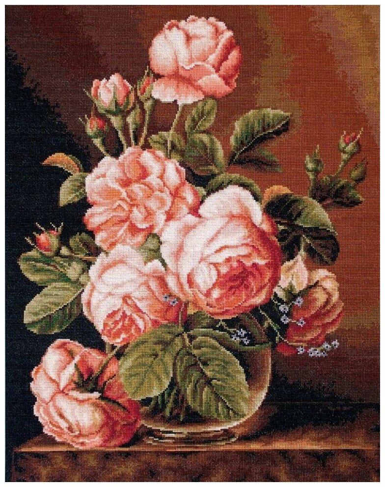 Набор для вышивания Luca-S #B488 Розы в вазе, Счетный крест, 34 x 43 см