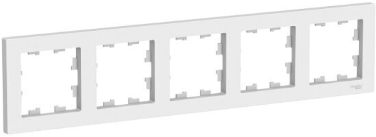 Рамка Systeme Electric (schneider Electric) SCHNEIDER ELECTRIC ATLASDESIGN, универсальная, Белый 5-постовая, ATN000105