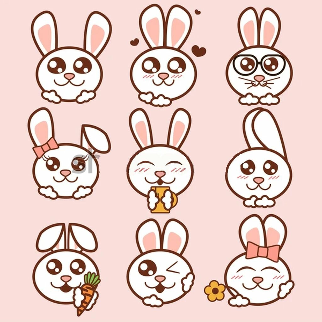 Наклейки стикеры Зайки