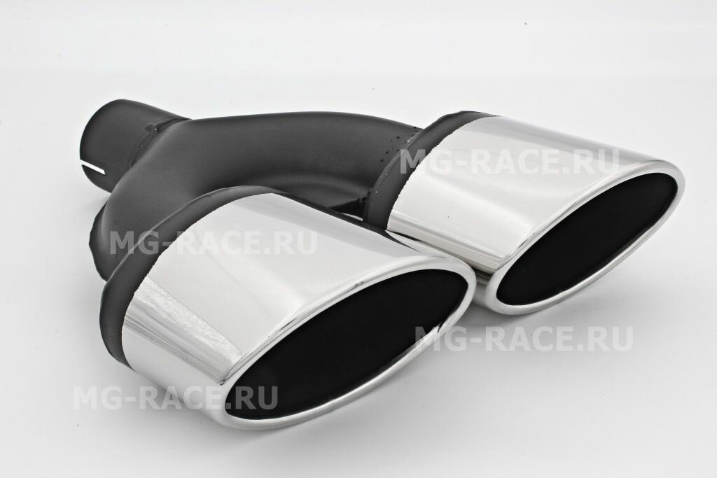 Насадка глушителя Двойная эллипсная 120х80 скошенная Левая (Пустая) M2-27HL