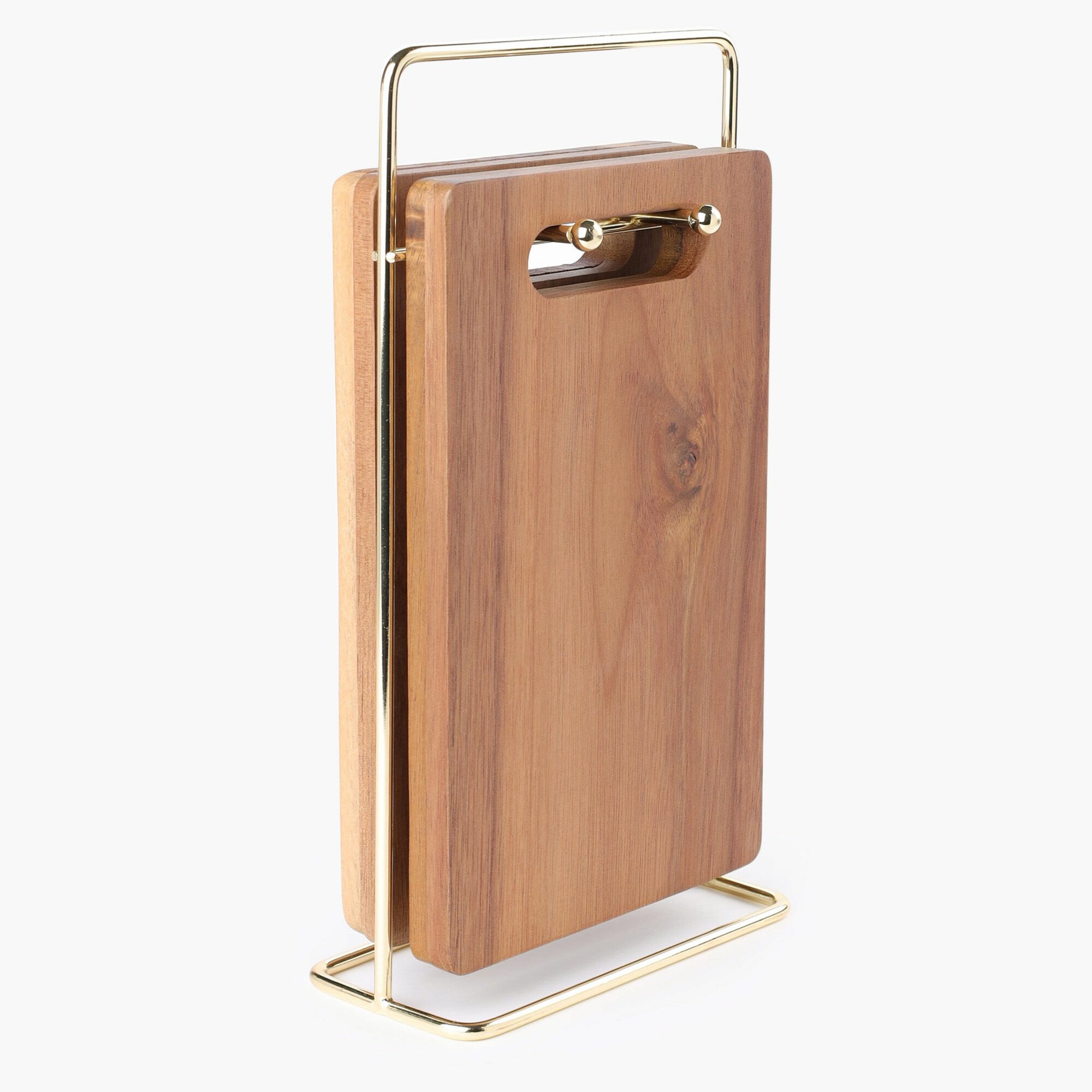 Доска разделочная, 22x14 см, 4 шт, прямоугольная, на подставке, дерево/сталь, Noble tree, Kuchenland