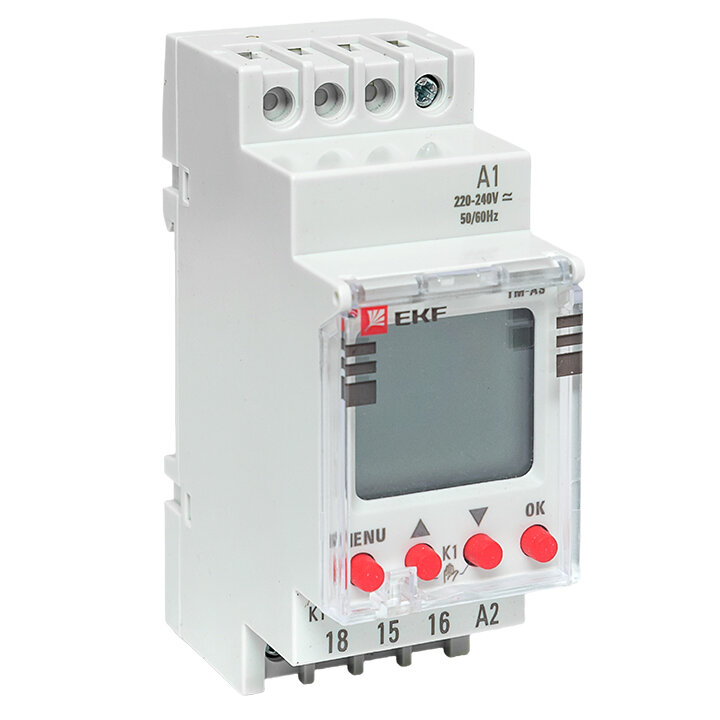 Таймер EKF TM-AS, электронный, астрономический, одноканальный, белый