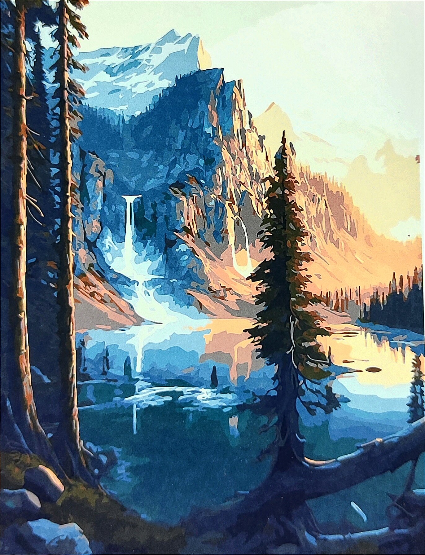 Картина по номерам Paintboy "Зимний горный пейзаж", холст на подрамнике, 40x50 cм