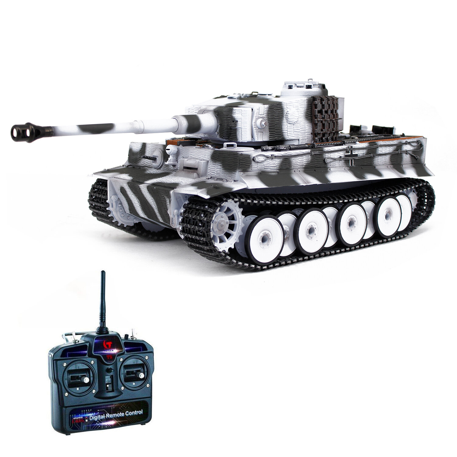 Taigen Радиоуправляемый танк Taigen Tiger 1 Германия 1:16 (зимний камуфляж, звук, дым V3) - AS3818-D-WINTER