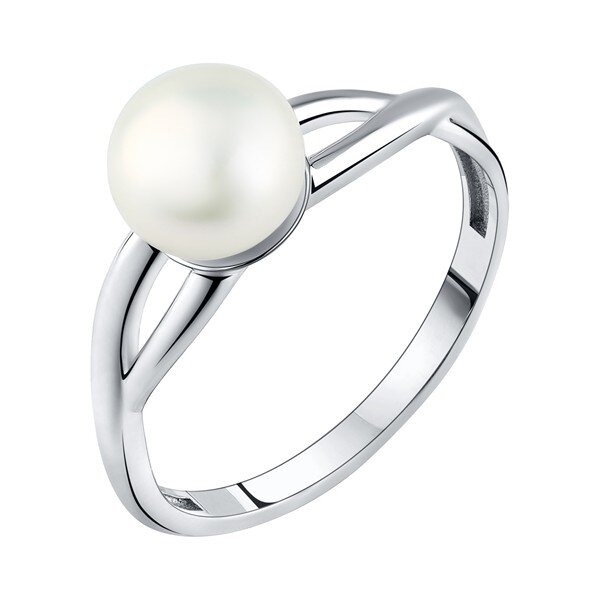 Кольцо JEWELIN, серебро, 925 проба, родирование, жемчуг имитация