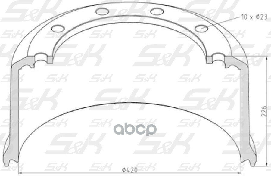 Барабан тормозной S&K арт. SK-3140008-01