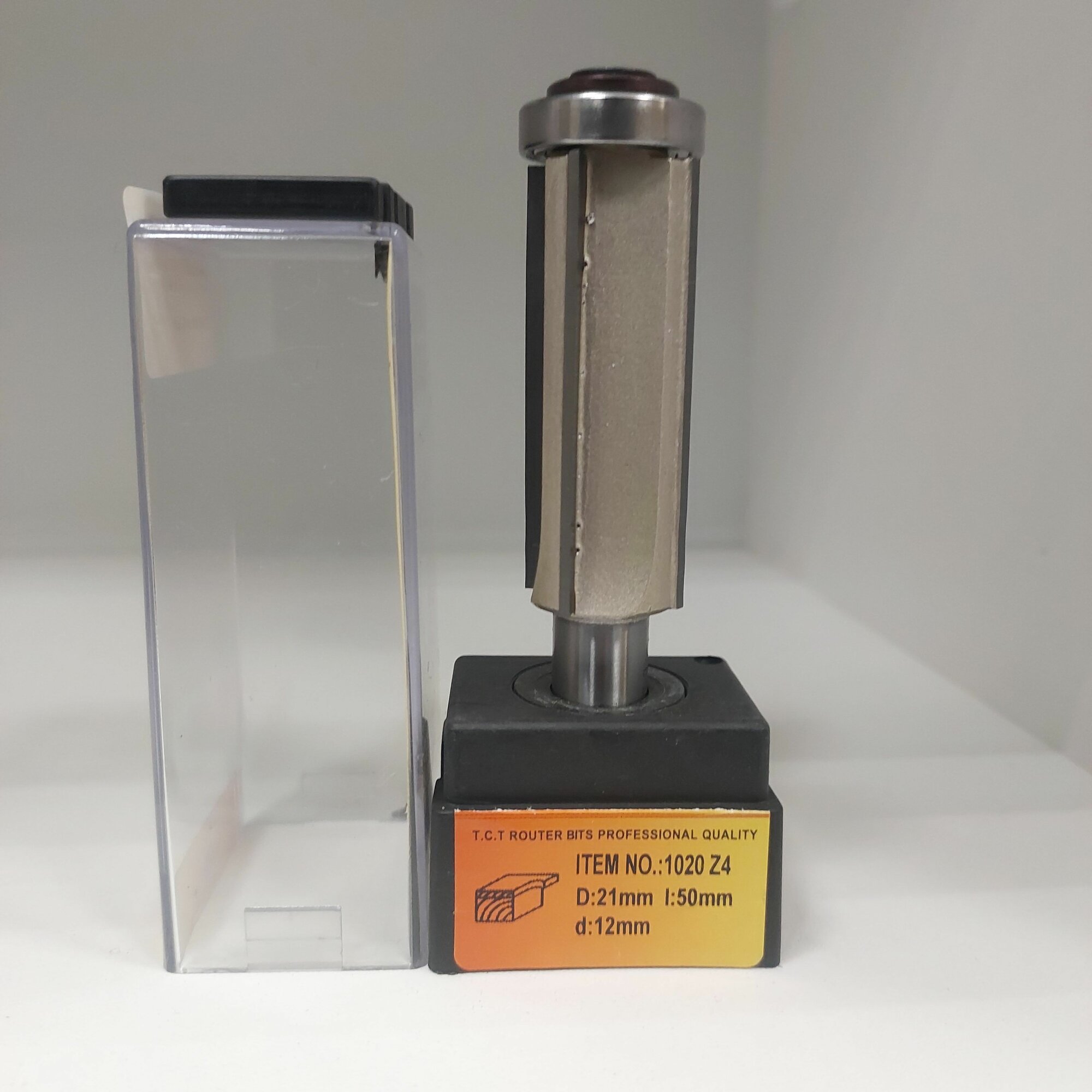 Фреза обгонная 4 лезвия с нижним подшипником Глобус 1020 Z4 D:21mm I:50mm d:12mm Обгонная с (ниж подш) Арт:1020D21x50d12
