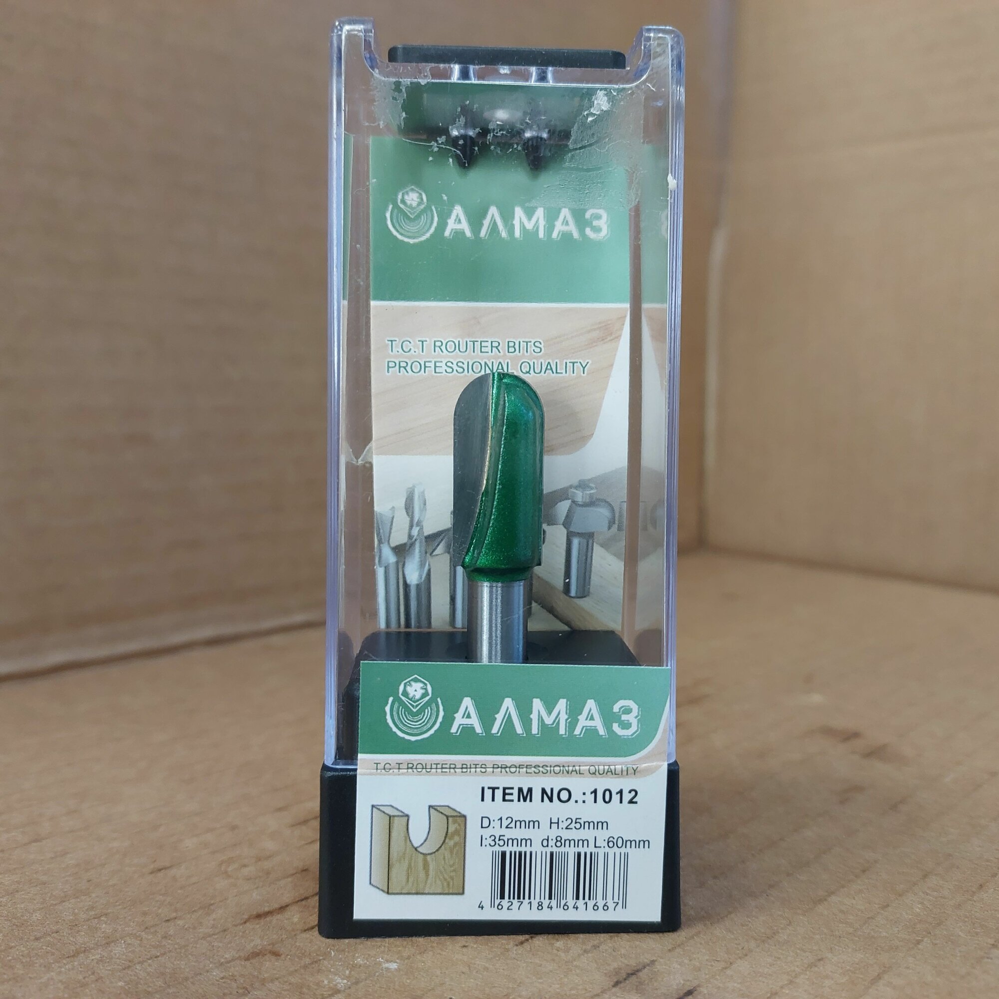 Фреза галтельная удлиненная Алмаз 1012 D:12mm I:25mm d:8mm L:60mm