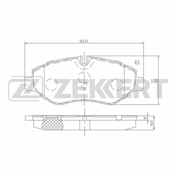 Колодки тормозные передние дисковые комплект Iveco, ZEKKERT BS-2823 (1 шт.)