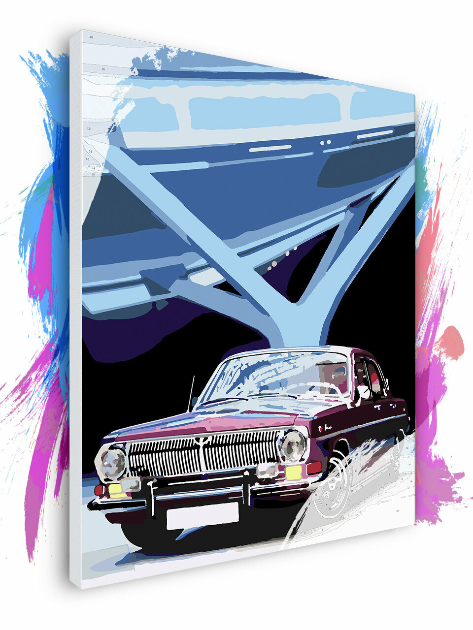 Картина по номерам на холсте Волга на заправке, 80 х 100 см