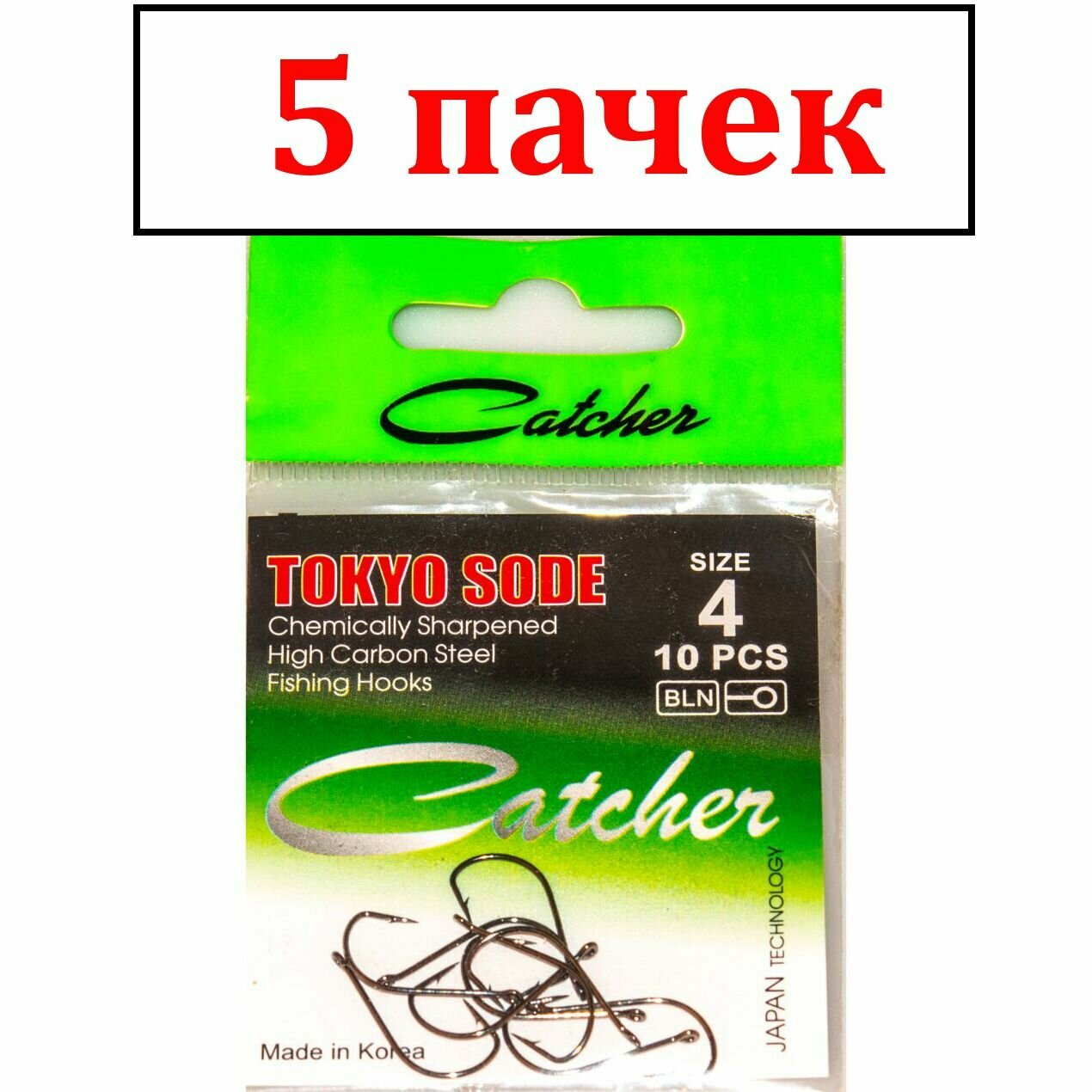 Крючок "Catcher" TOKYO SODE Size 4 (5 пакетиков)