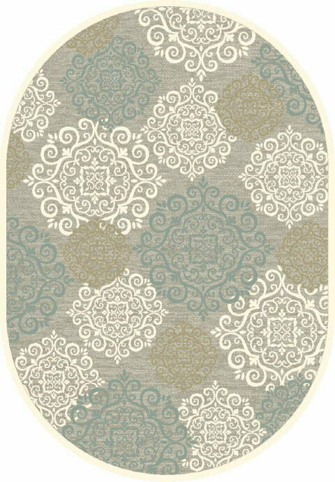 Ковер бельгийский Овальный на пол 160х160 см модерн современный ворс 6 мм 121693 Kover-Russia