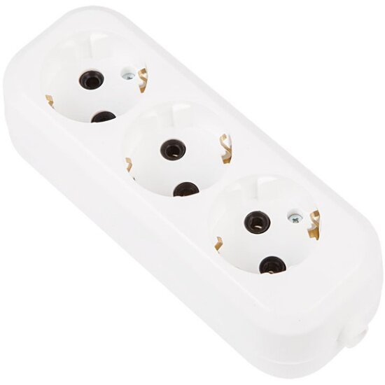 Колодка Proconnect Эконом 3 розетки с/з белый