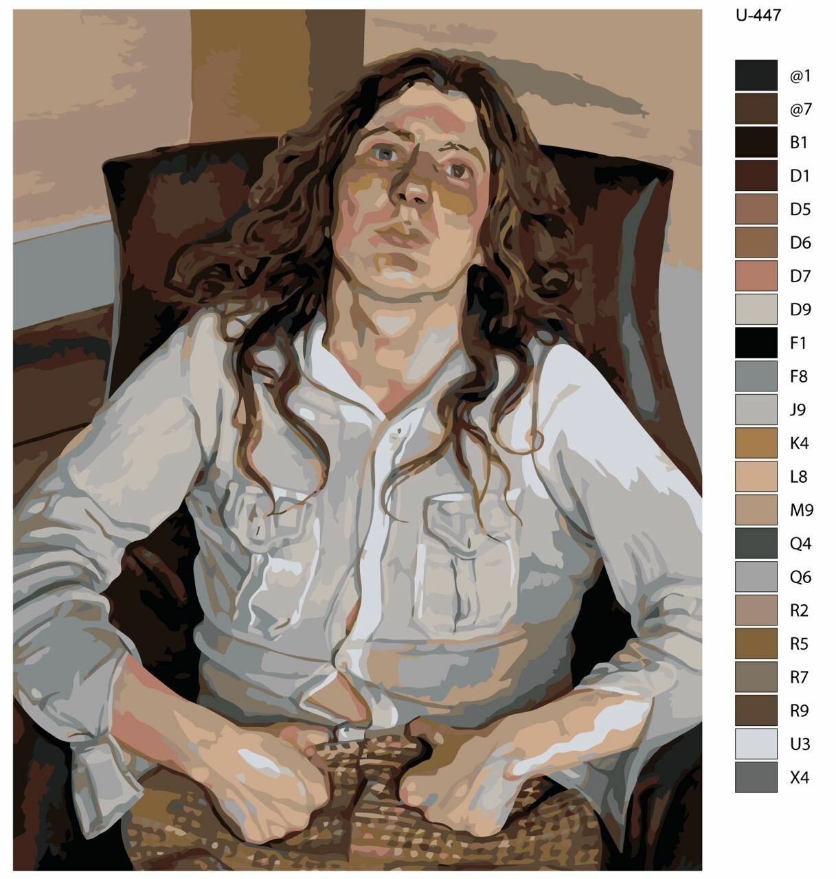 Картина по номерам U-447 "Художник Люсьен Фрейд. Репродукция картины - Эли" 40x50 см