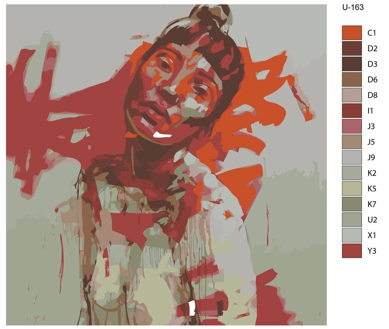 U-163 "Абстрактный портрет красивой женщины" 40x40 см