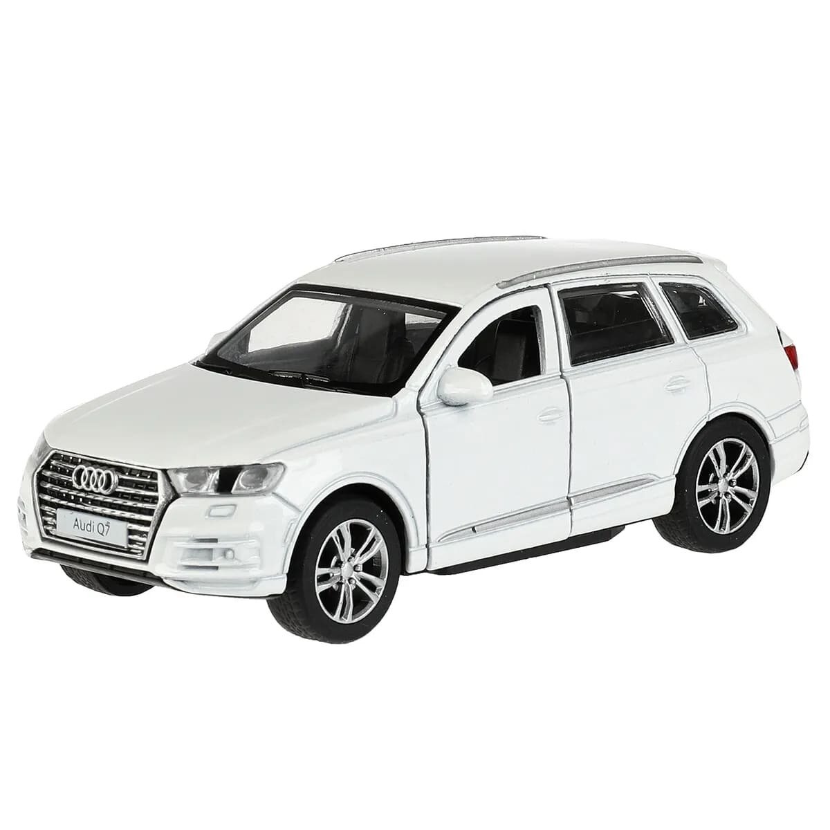 Машина металл Технопарк Audi Q7 длина 12 см, двери, багажник открываются, инерционная белый