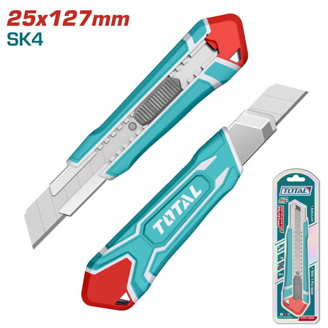 Нож с полным отрывным лезвием 200 мм / 25 мм TOTAL (THT5112505)