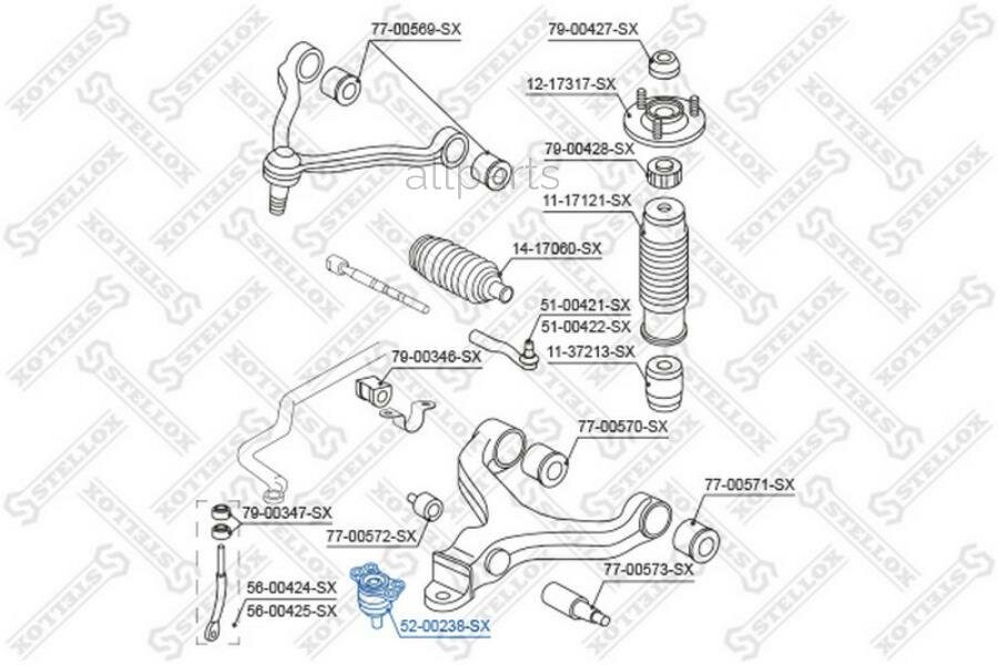STELLOX 5200238SX опора шаровая!\ SsangYong Kyron D20/D27/E23 07>