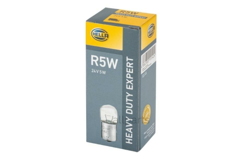 BEHR-HELLA 8GA002071261 8GA 002 071-261 лампа накаливания 24V 5W R5W BA15s Iveco, MB, MAN, Scania, DAF, RVI, Volvo