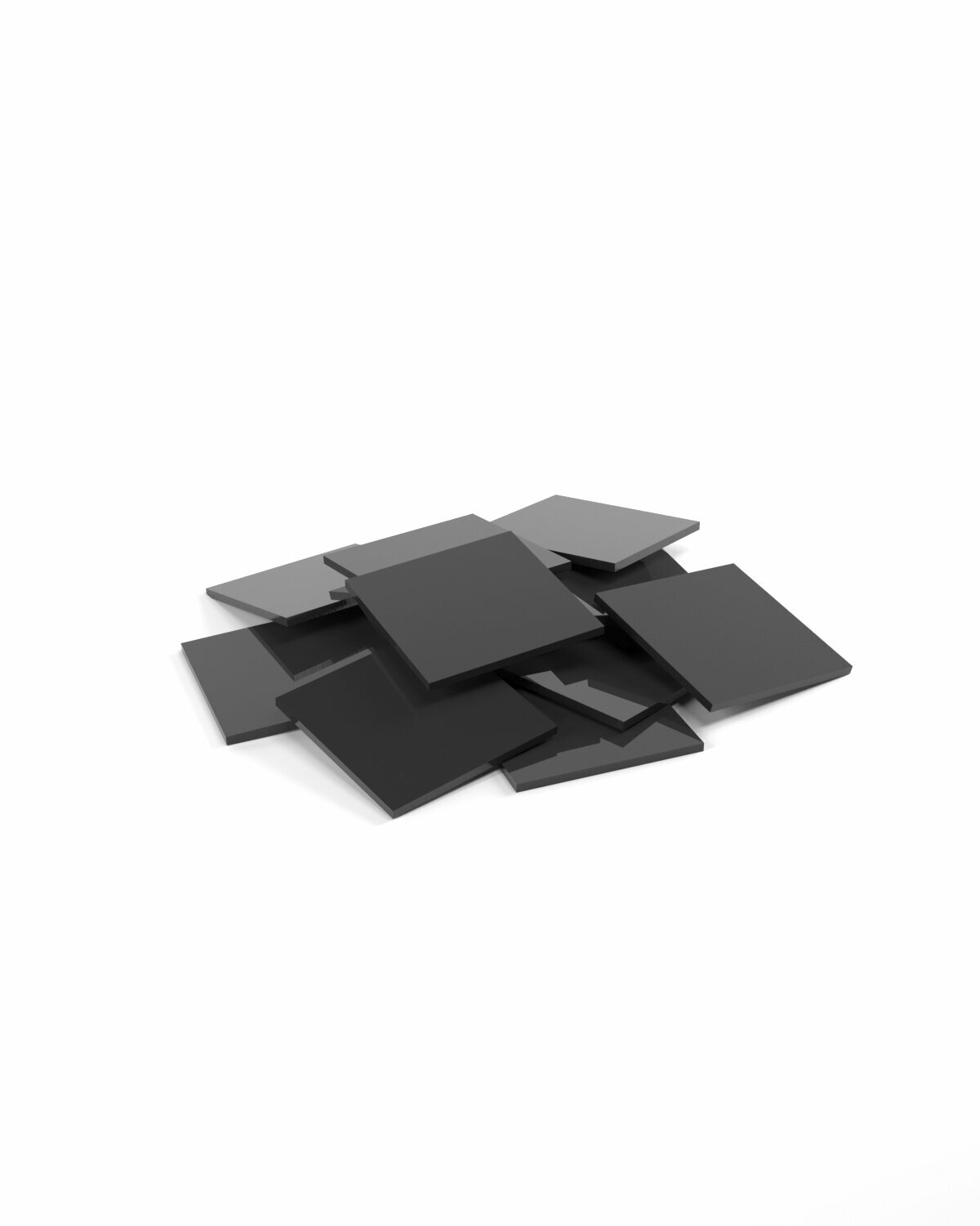 Оргстекло черное 3 мм, квадрат 5 см, 10 шт.