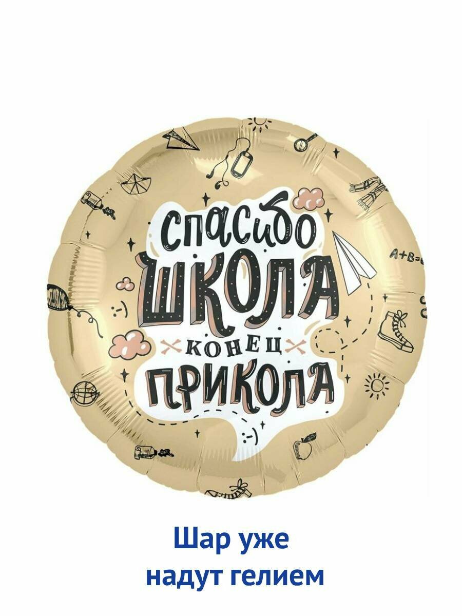 Воздушный фольгированный шар на выпускной в школе 45 см, 1 шт