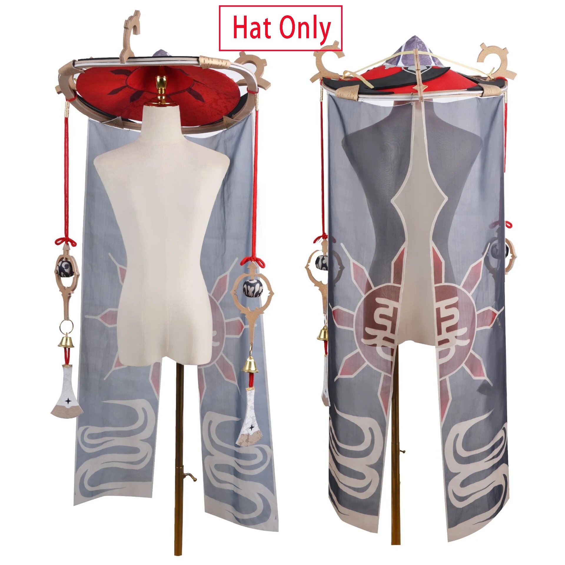 GenshinImpact Scaramouche Wanderer Косплей костюм One Size, HatOnlyRed