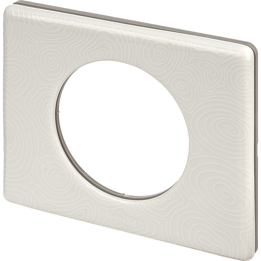 Рамка Legrand Celiane 069351, фарфор, белая, глянцевая, скрытый монтаж, IP20