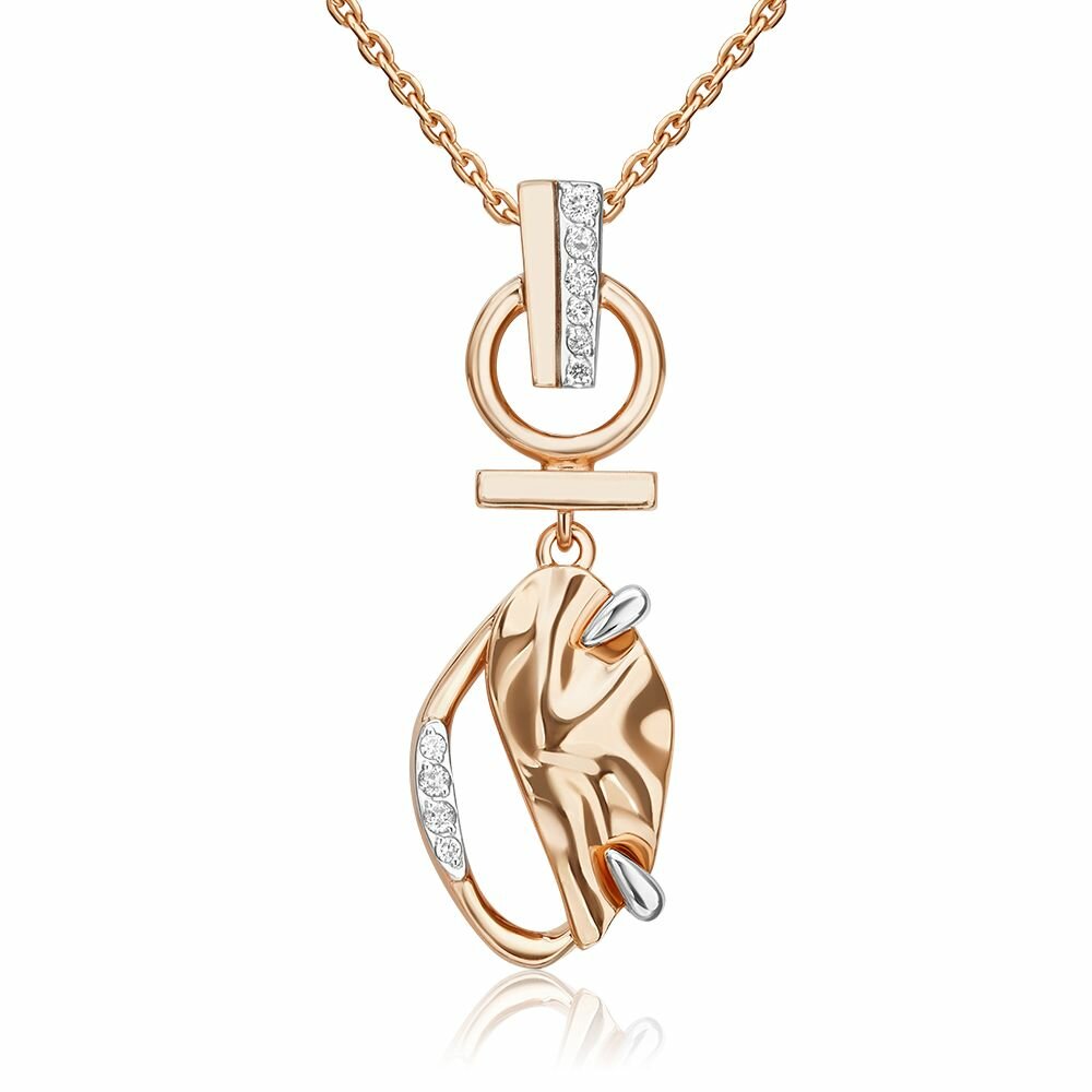 Подвеска, красное золото, 585 проба, топаз