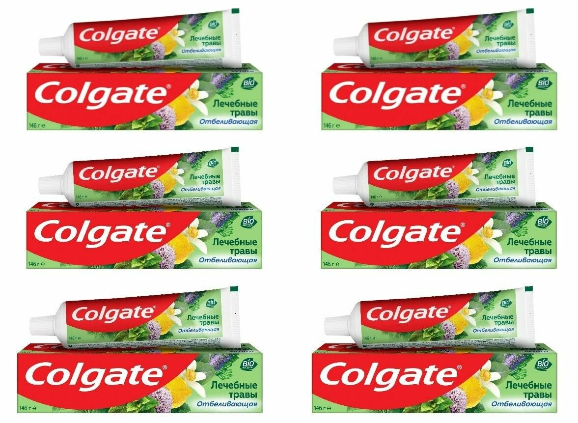 Colgate Зубная паста Лечебные Травы, Отбеливающая, 100 мл, 6 шт