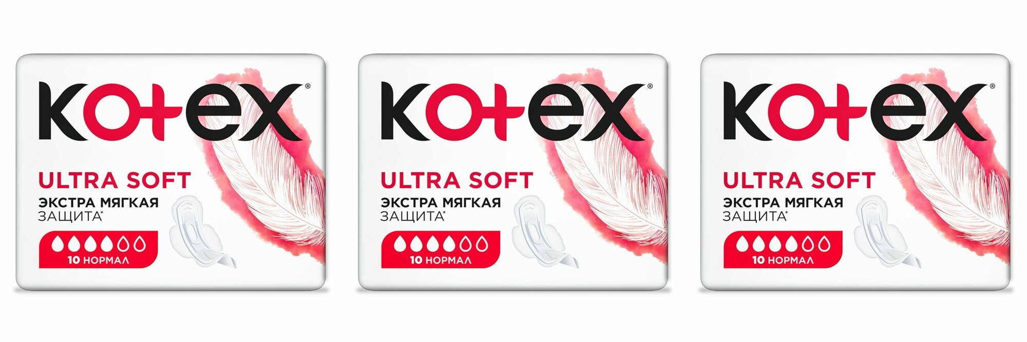 Kotex Прокладки Ultra normal, с сеточкой, 10 шт , 3 уп.