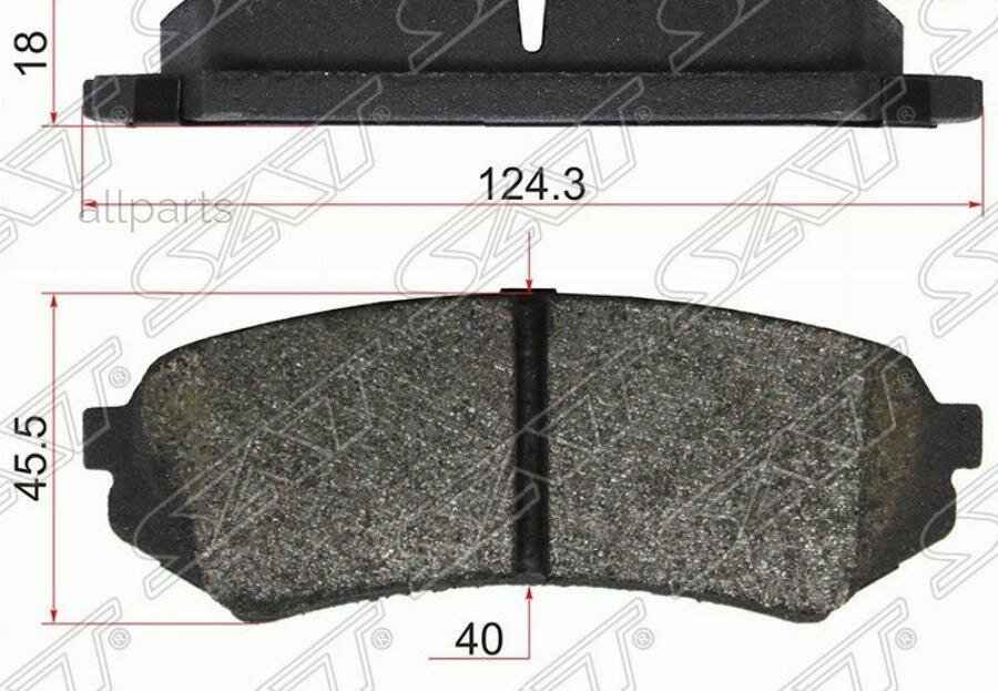 SAT ST-04466-60070 Колодки тормозные (Сзади) Toyota Land Cruiser (J100) 98-07 / Lexus LX 98-07