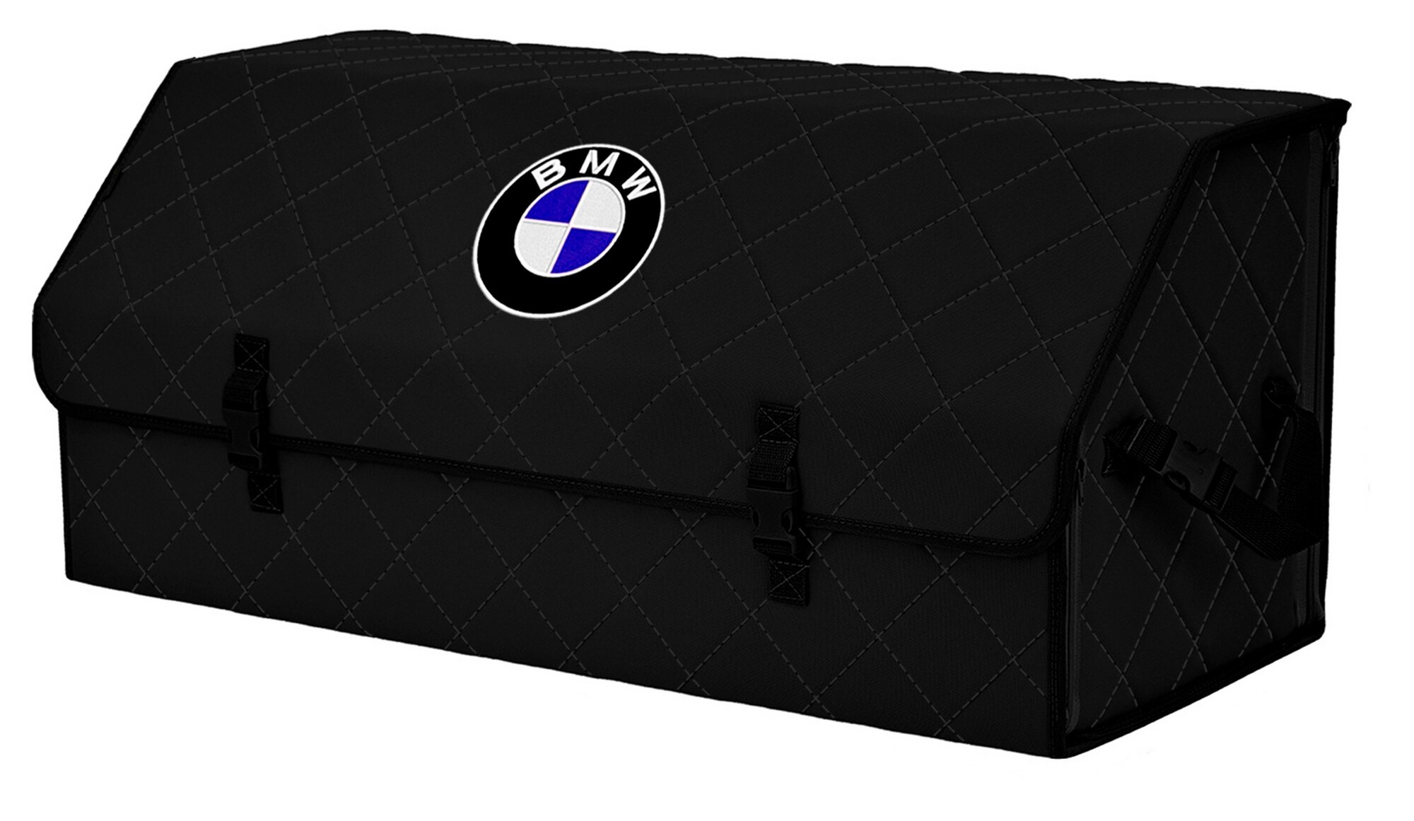 Органайзер-саквояж "Союз" в багажник BMW (БМВ), размер XXL. Цвет: черный с черной прострочкой Ромб.