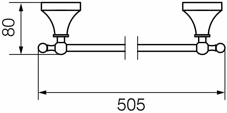 Полотенцедержатель Veragio 50,5 см Gialetta Cromo VR. GIL-6421. CR