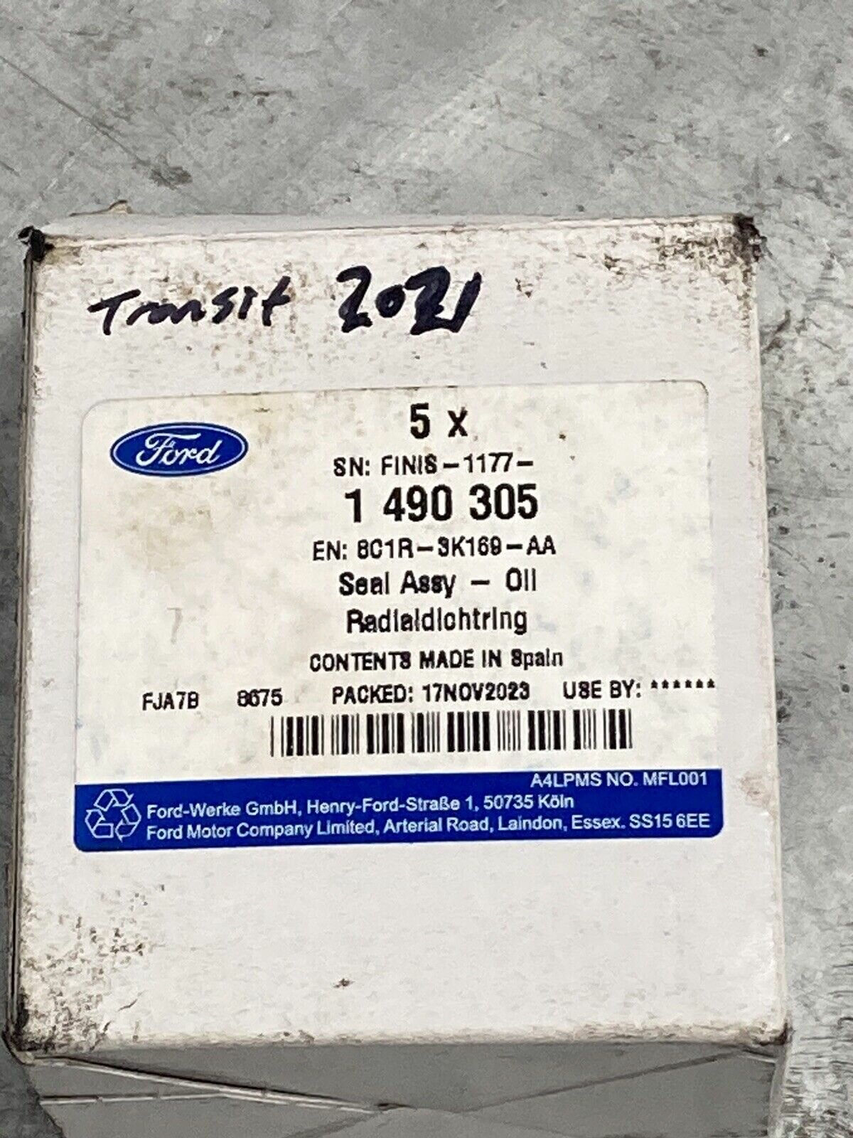 FORD 1490305 сальник полуоси VMT6 (пакет) FORD 1490305