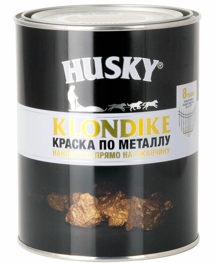 Хаски клондайк эмаль алкидная по металлу база А глянцевая белая (0,9л)