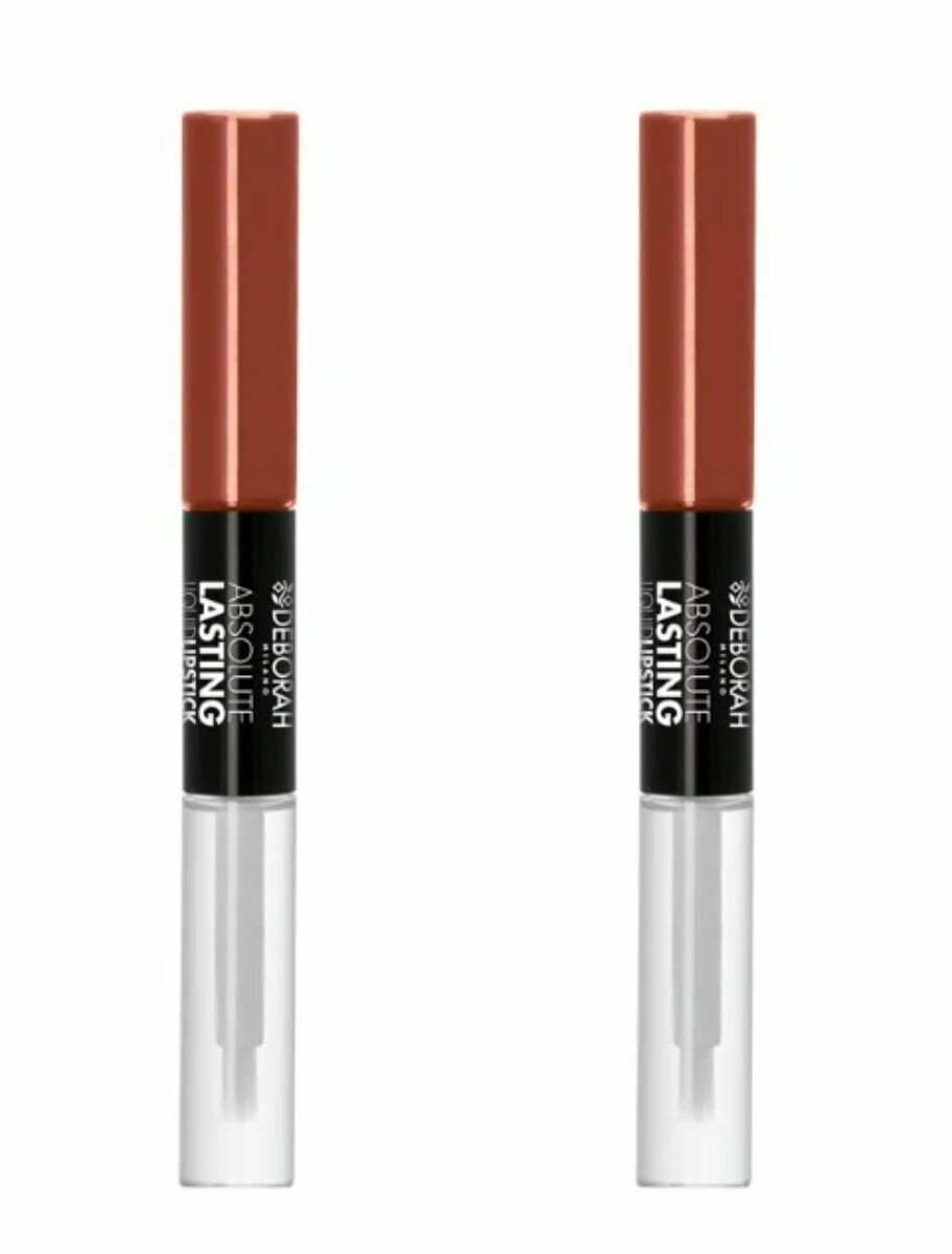 Помада для губ жидкая ультра-стойкая Deborah Milano, Absolute Lasting Liquid Lipstick, тон 13 Светло-коричневый, 8 мл, 2 шт