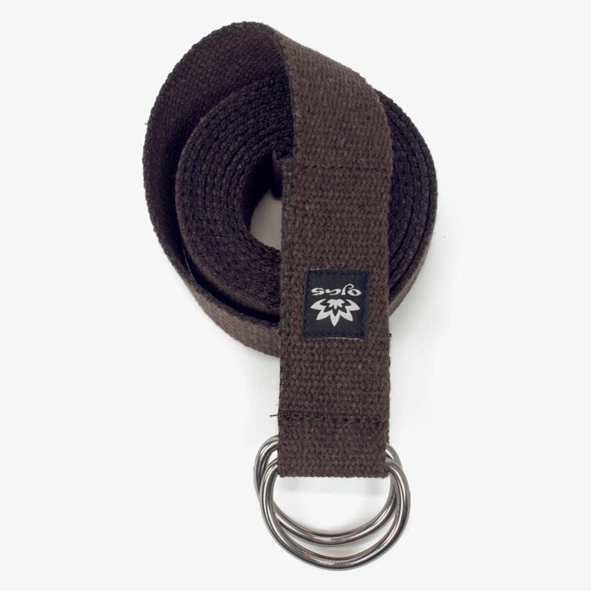 Ремень с кольцами для йоги OJAS Natural 240х4 см, хлопок, тренировочный ремень для йоги и растяжки