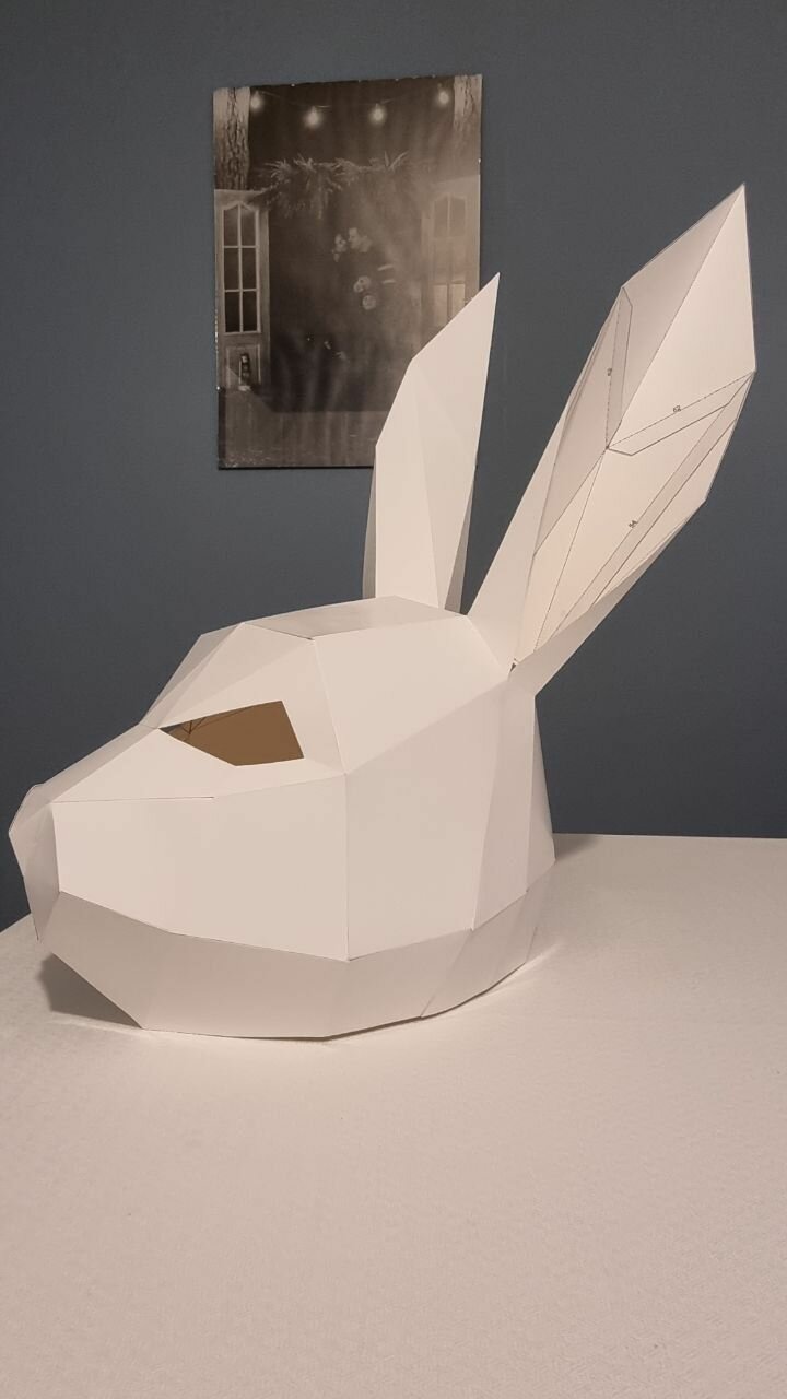 Картонный 3D конструктор маска "Заяц"