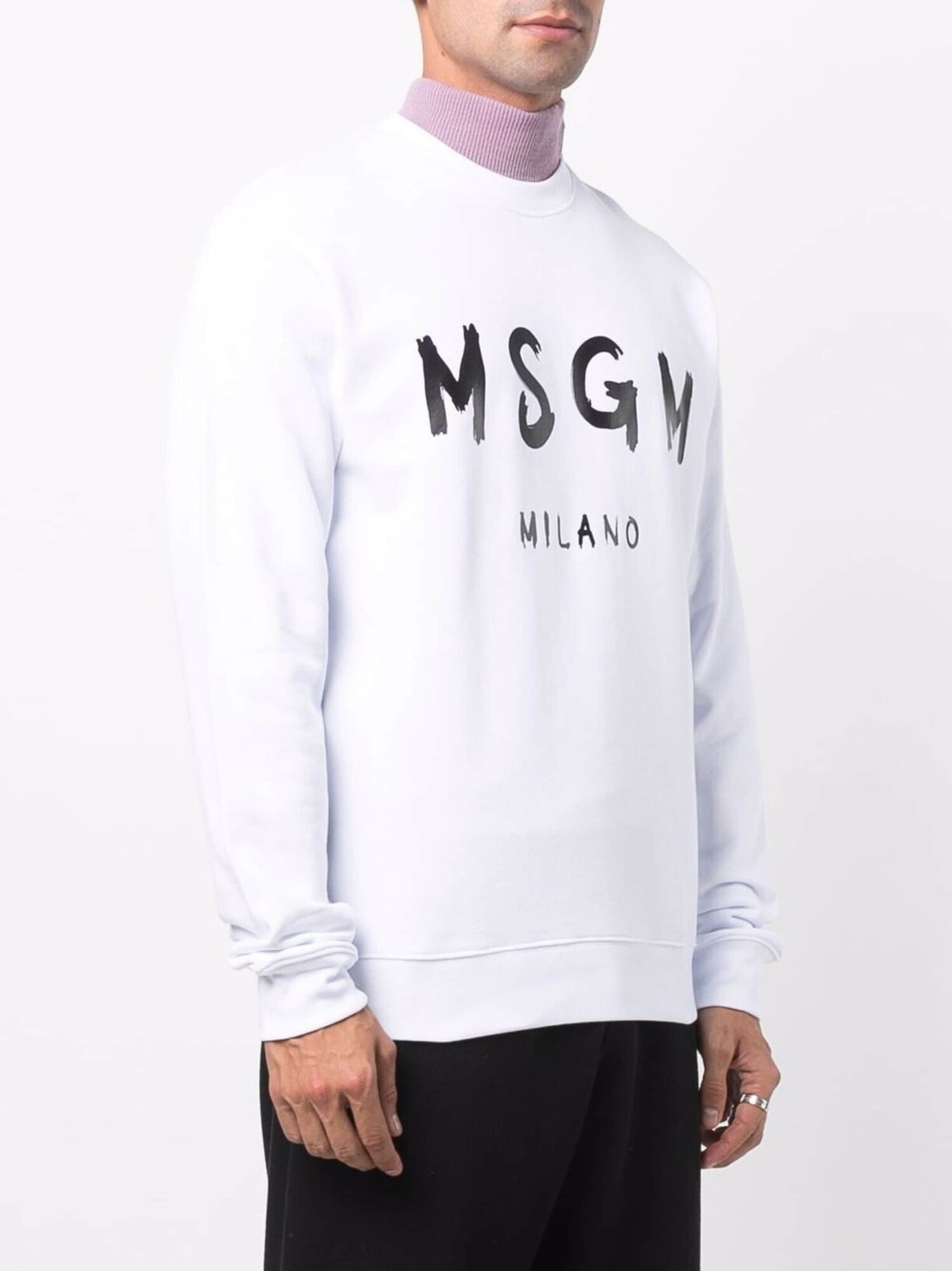 Толстовка MSGM, размер 48, , бежевый/белый — фото 1